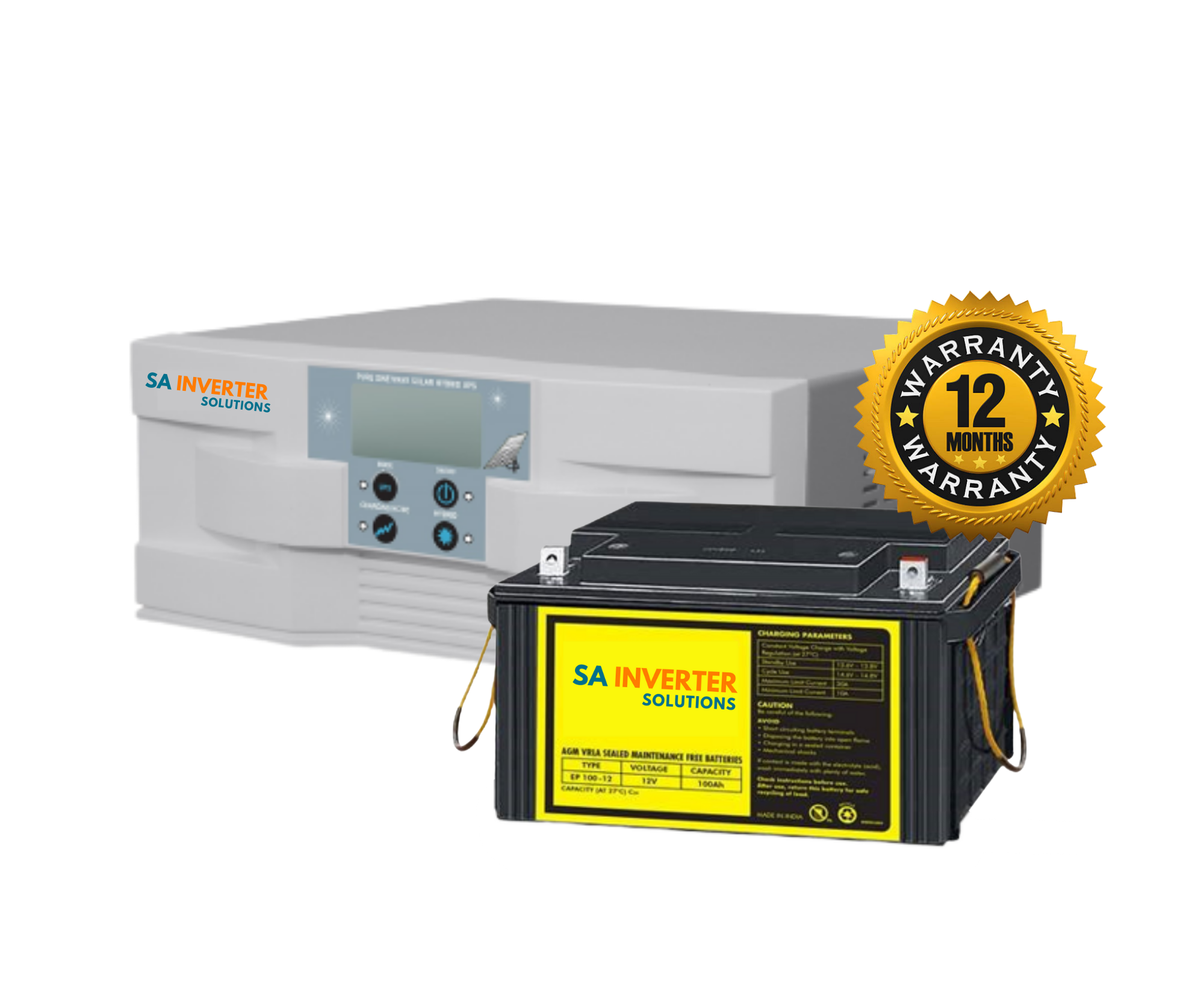 850VA 12V Inverter + 1x 100AH VRLA Battery - SA Inverter Solutions