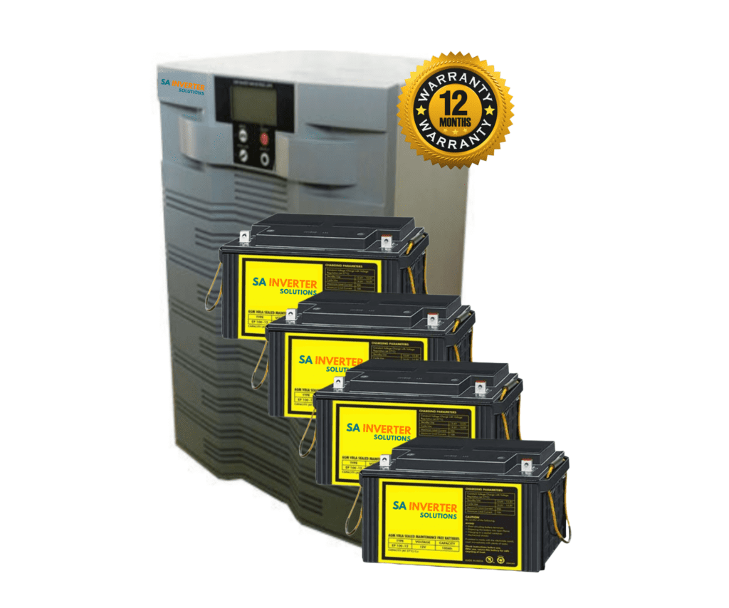3.5 KVA 48V Inverter + 4x100AH VRLA Battery - SA Inverter Solutions